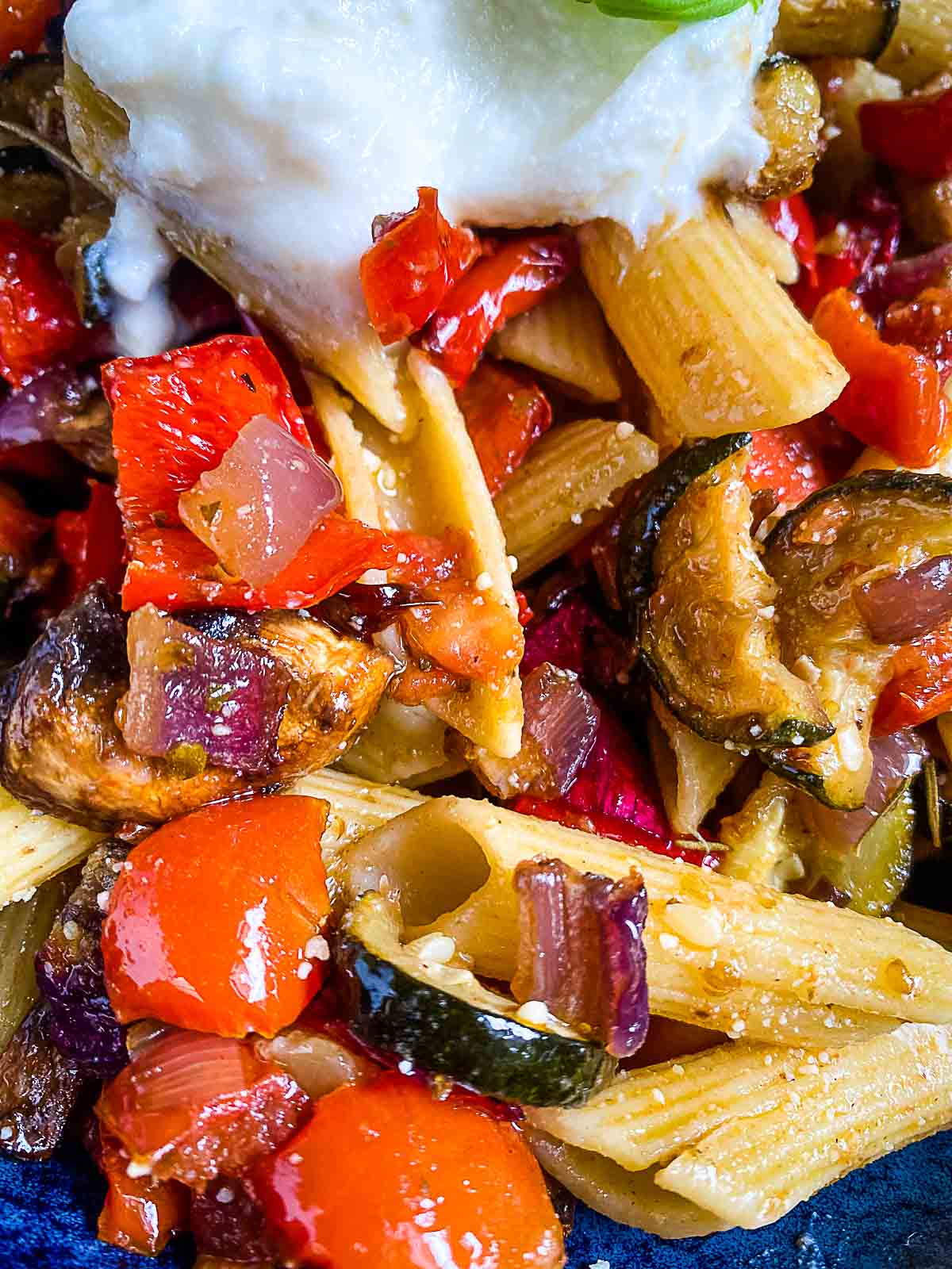 Roasted Veggie Pasta - Caramel and Spice