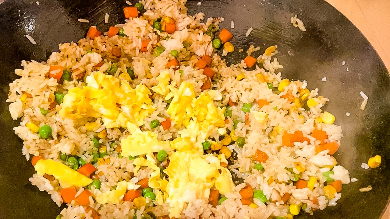 Fried Rice With Frozen Vegetables - Caramel and Spice