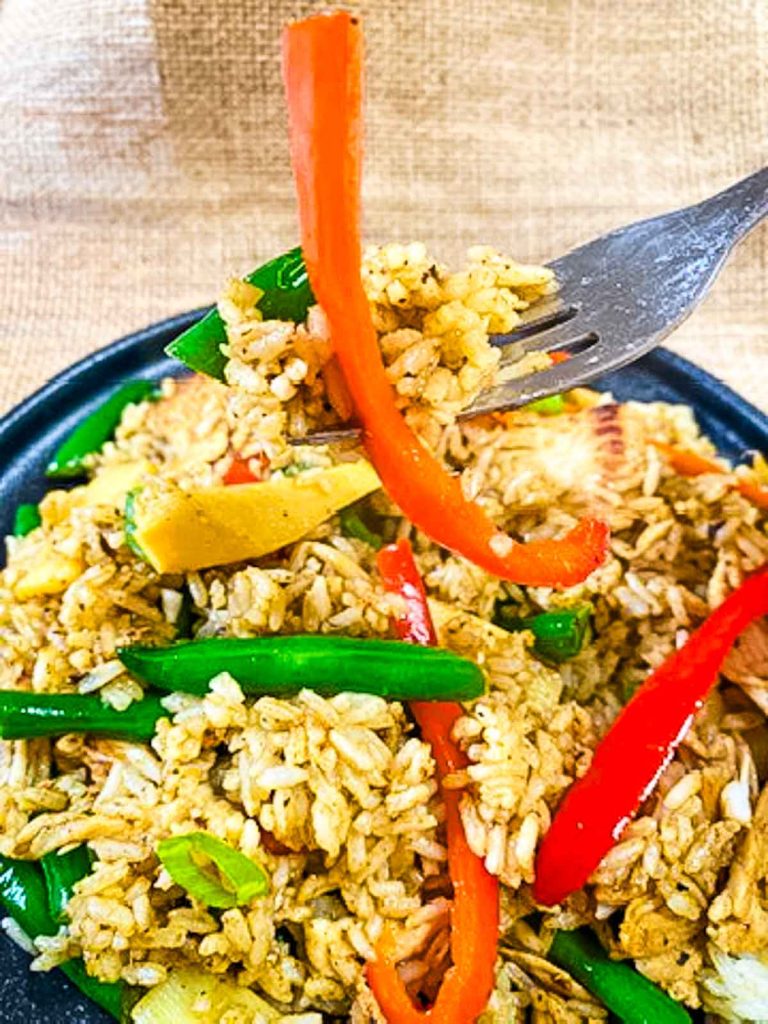 Green Curry Fried Rice - Caramel and Spice